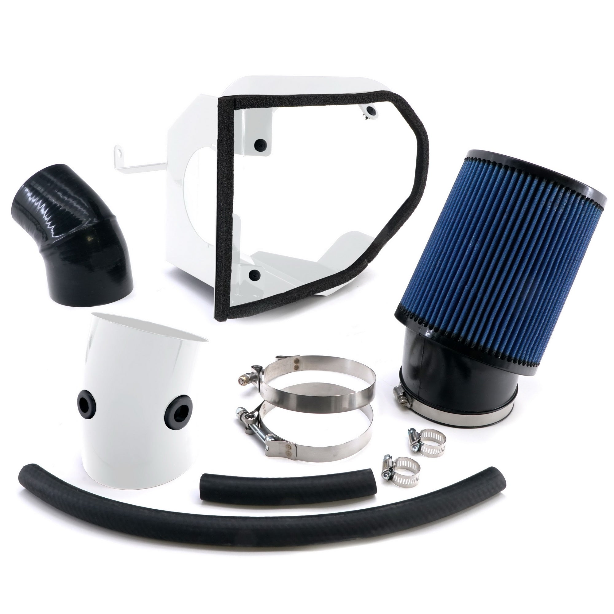 4.5in Powder-Coated Open Box Cold Air Intake for the 2017 - 2022 Dodge Hellcat With Air Grabber ...